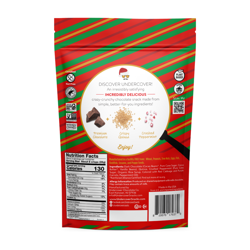 Dark Chocolate + Peppermint Mini Crisps7 Count- 3oz Bags - Undercover ...