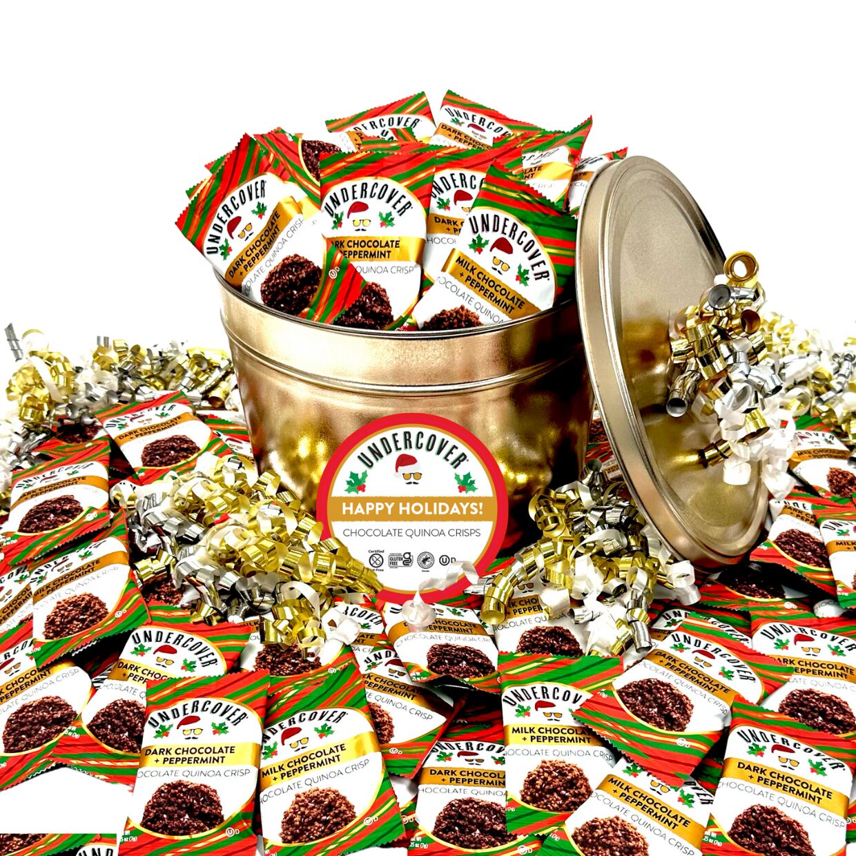 300 Count Holiday Gift Tin - Individually Wrapped Milk or Dark ...