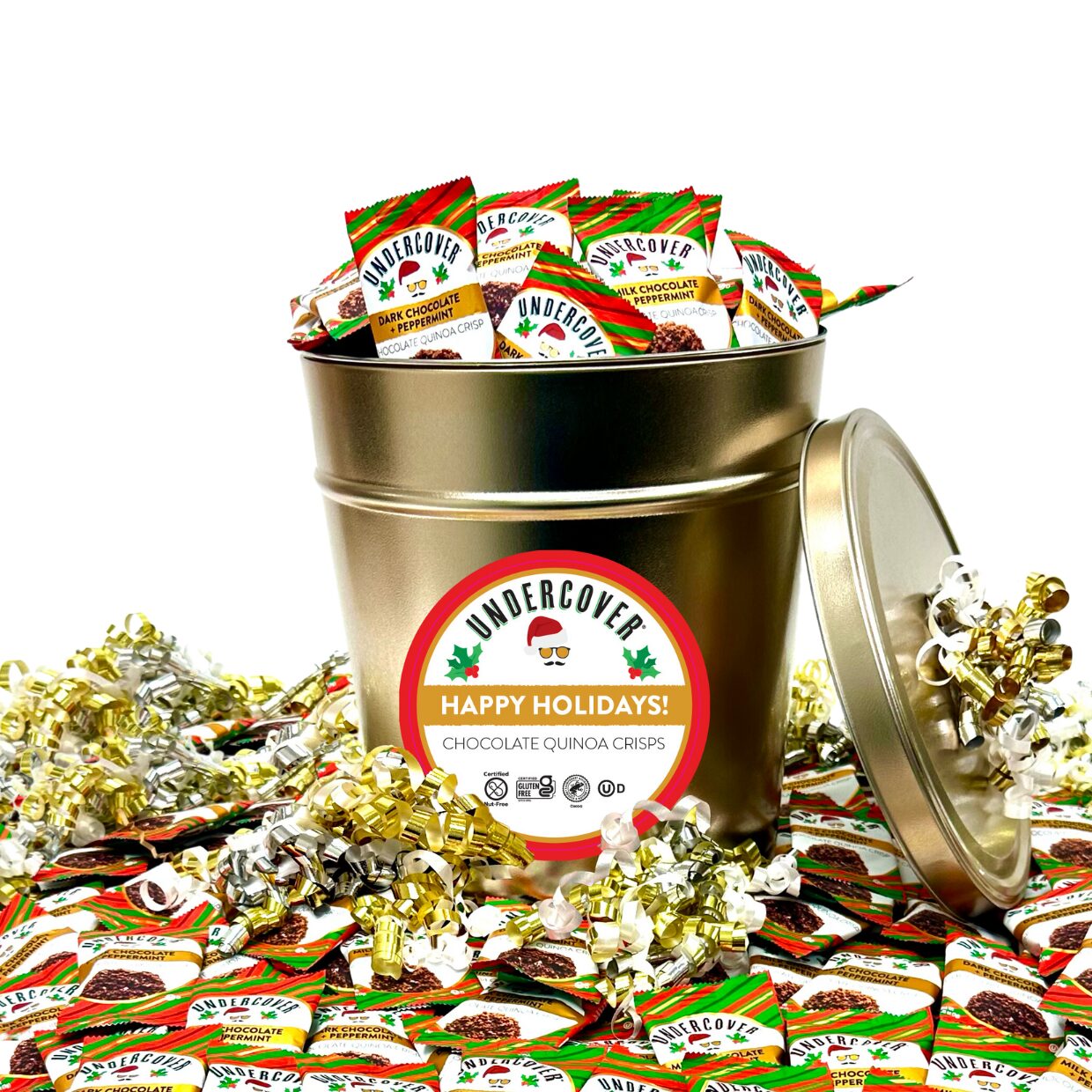 50 Count Holiday Gift Tin - Individually Wrapped Milk or Dark ...