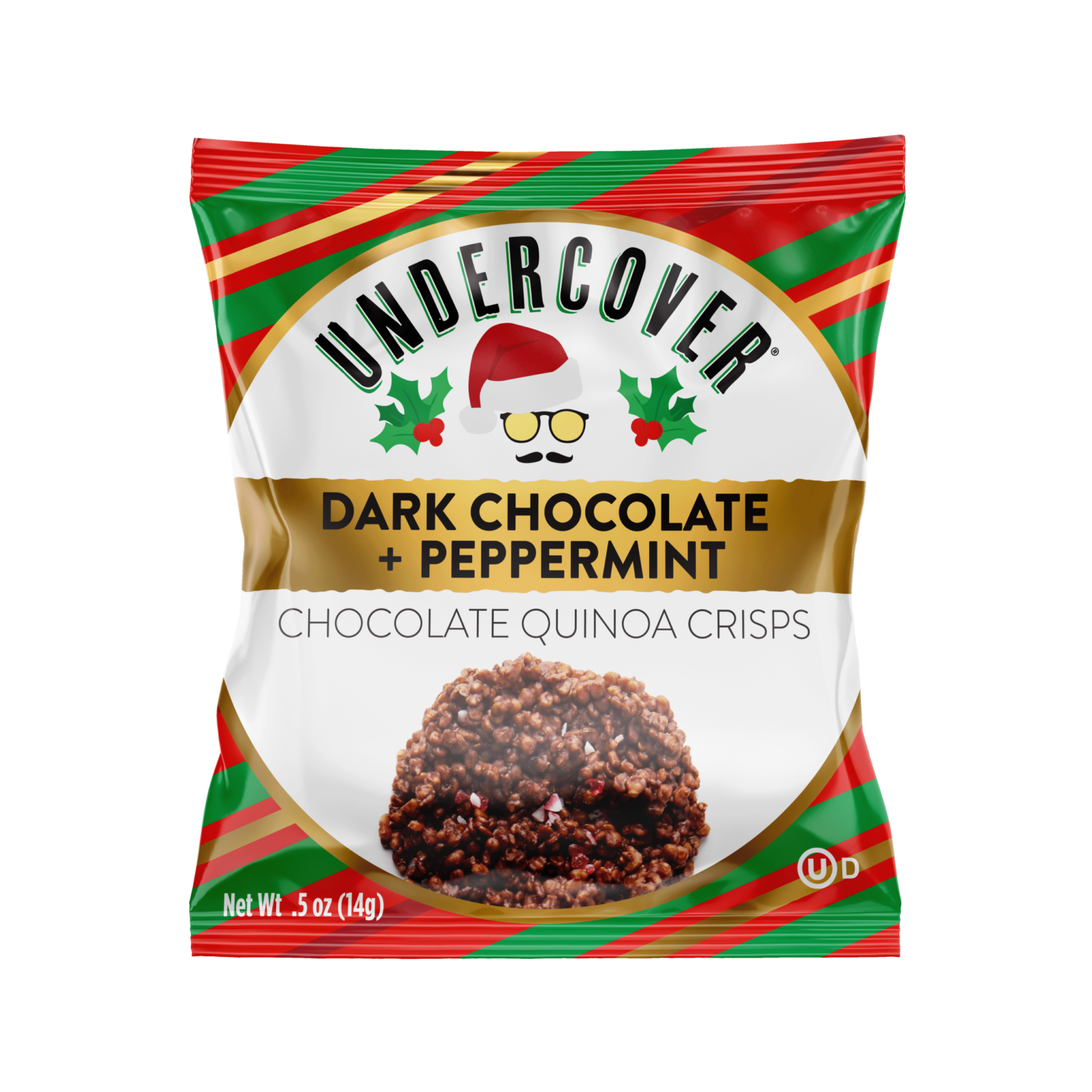 Dark Chocolate + Peppermint30-Pack of Individually Wrapped Crisps(.5oz Each) - Undercover Snacks