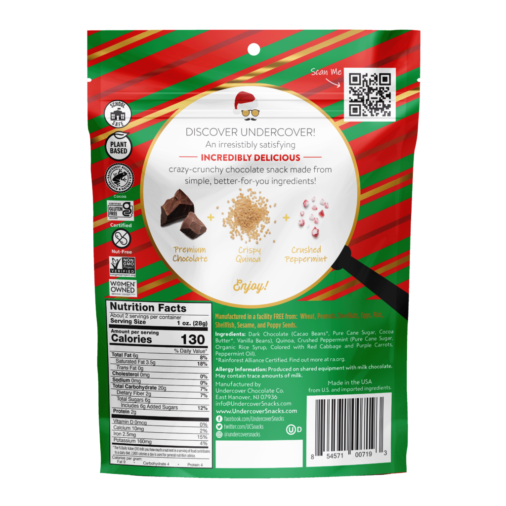 Dark Chocolate + Peppermint - Undercover Snacks